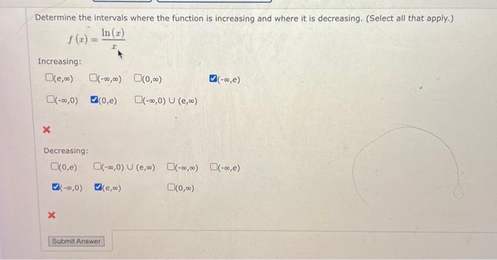 Solved Determine the intervals where the function is | Chegg.com