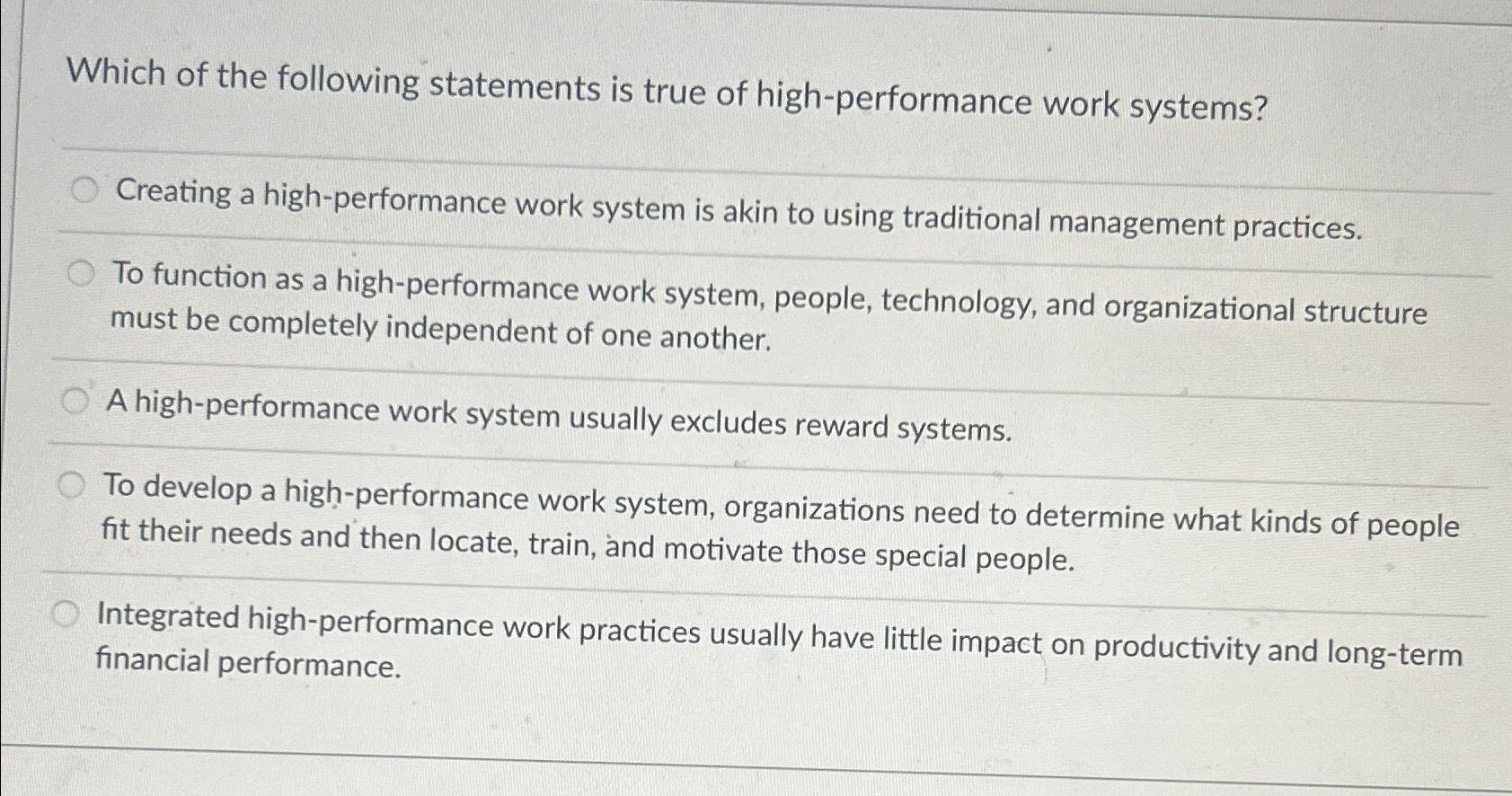 Solved Which of the following statements is true of | Chegg.com