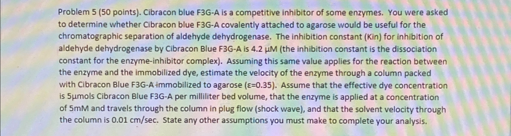 Solved Problem 5 ( 50 ﻿points). ﻿Cibracon blue F3G-A is a | Chegg.com