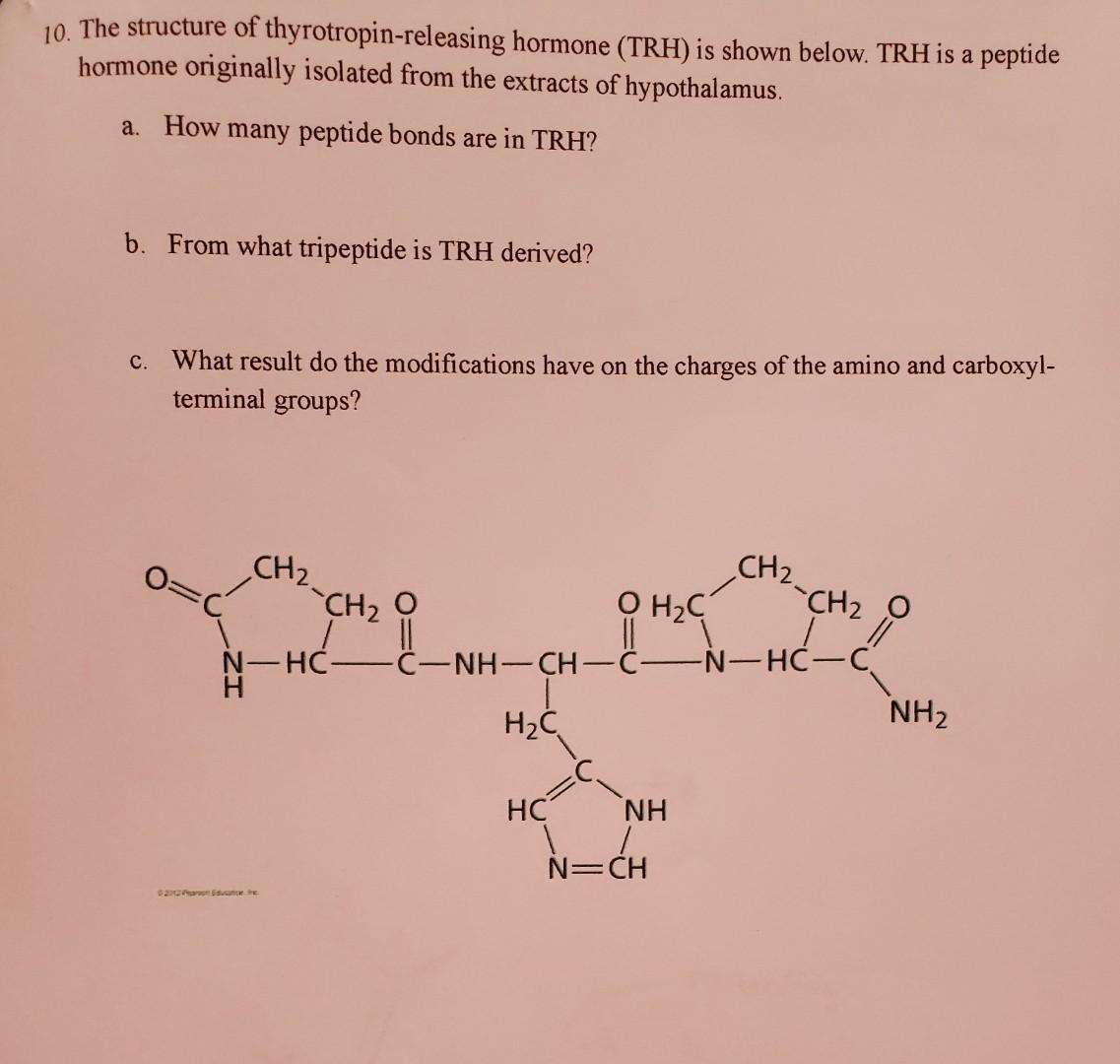 Solved 0. The structure of thyrotropin-releasing hormone | Chegg.com