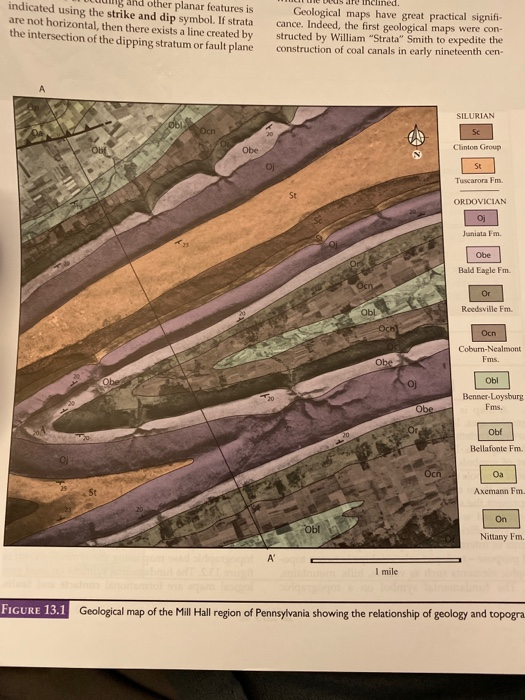 Solved construct a geological cross section along the line | Chegg.com