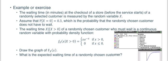 Solved Example or exercise - The waiting time (in minutes) | Chegg.com