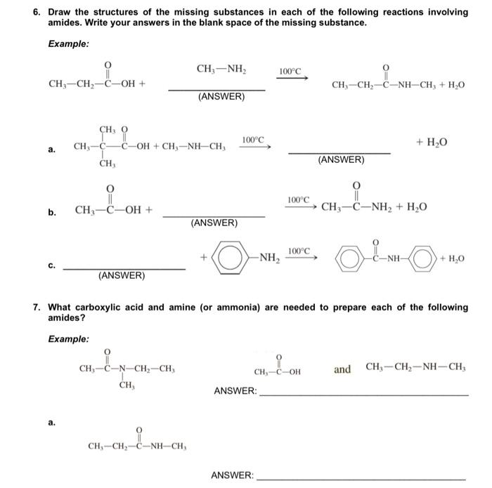 Solved 6. Draw the structures of the missing substances in | Chegg.com