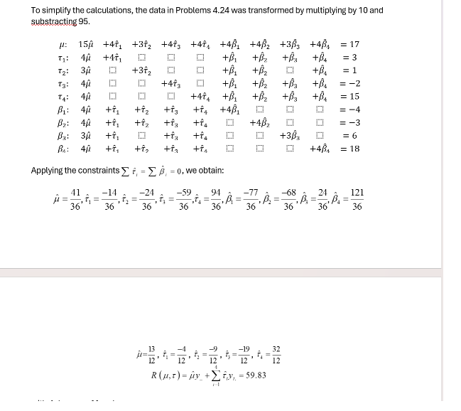 4.41. ﻿Consider the randomized block design with one | Chegg.com
