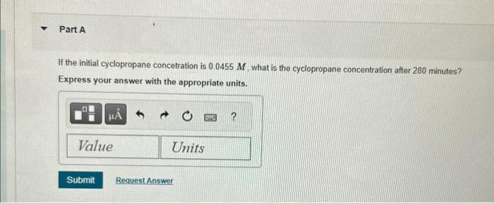 Solved Cyclopropane rearranges to form propene in the gas | Chegg.com