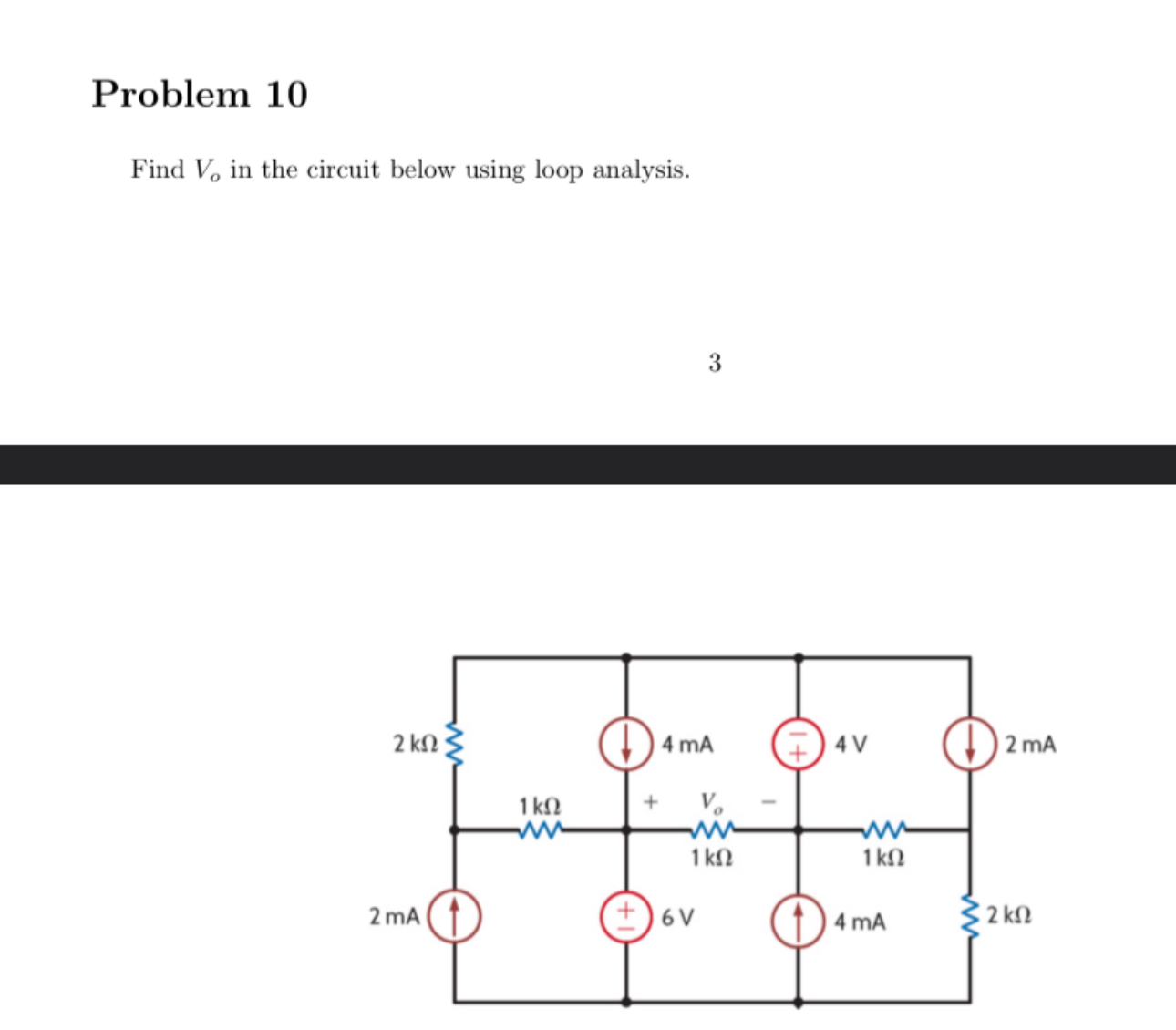 Solved Problem 10Find Vo ﻿in the circuit below using loop | Chegg.com