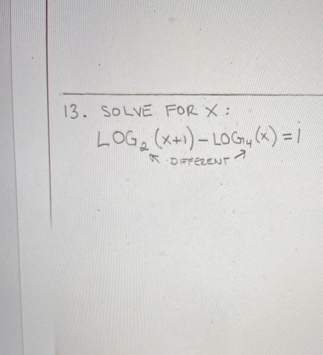 Solved LOG2(x+1)−LOG4(x)=1 | Chegg.com