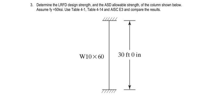 Solved 3. Determine the LRFD design strength, and the ASD | Chegg.com