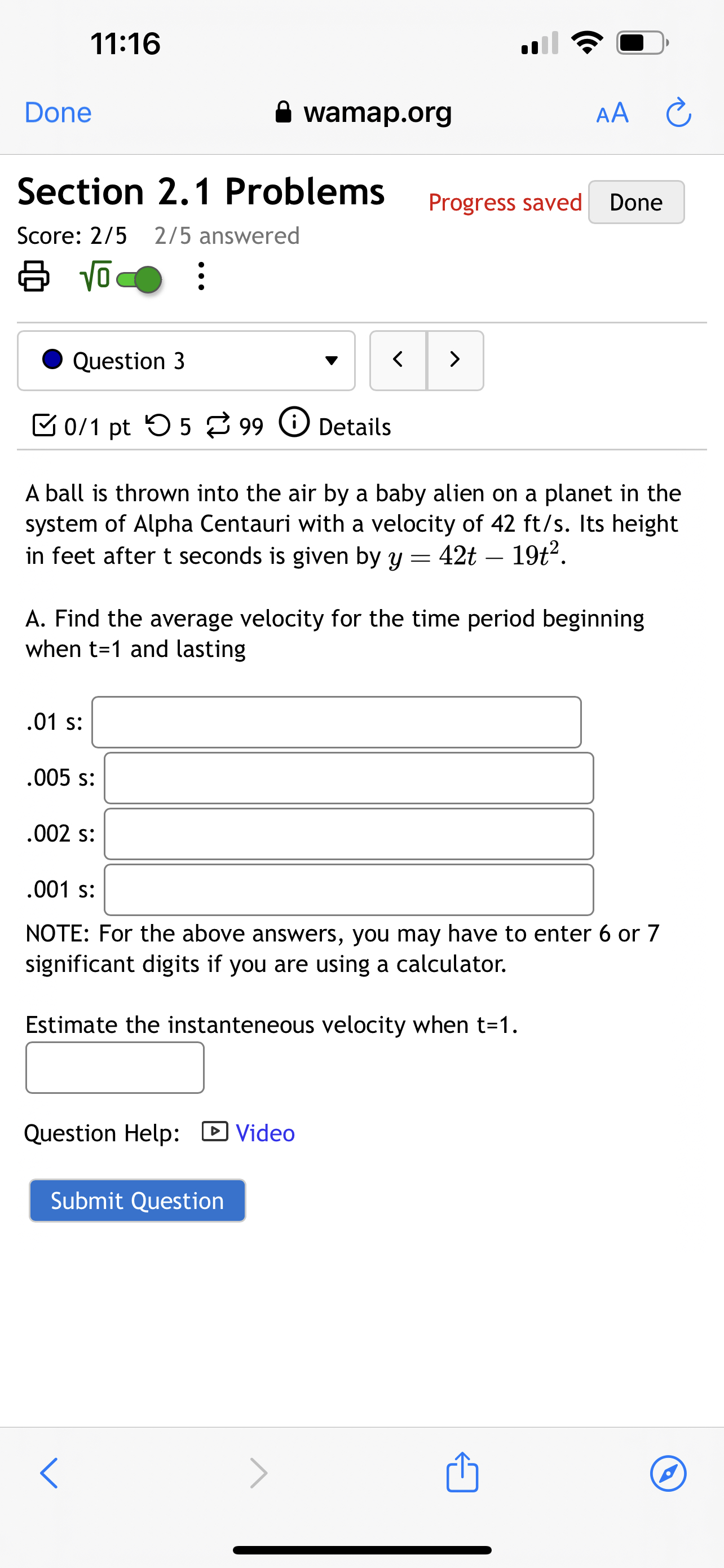 Solved 11:16Donewamap.orgAASection 2.1 ﻿ProblemsProgress | Chegg.com
