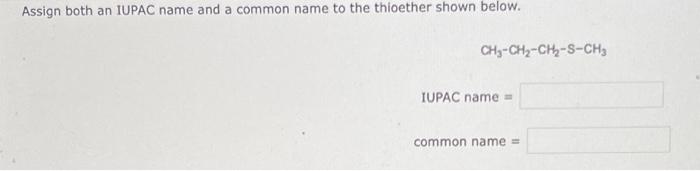 Solved Assign an IUPAC name to each of the following ethers. | Chegg.com
