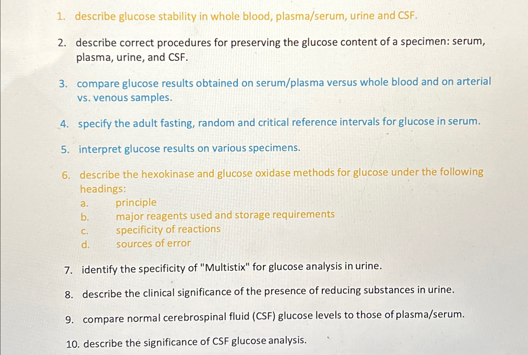 Solved describe glucose stability in whole blood, | Chegg.com
