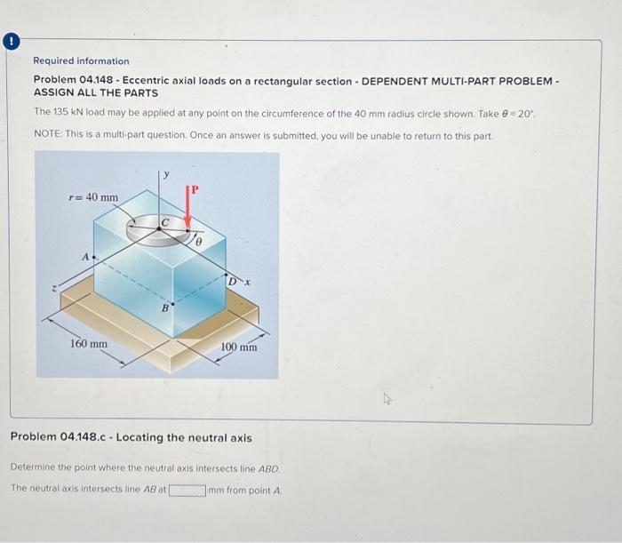 Solved Required information Problem 04.148 - Eccentric axial | Chegg.com