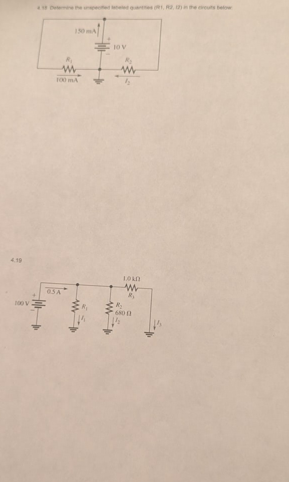 Solved 4.18 ﻿Determine the unspecified habeled quantities | Chegg.com