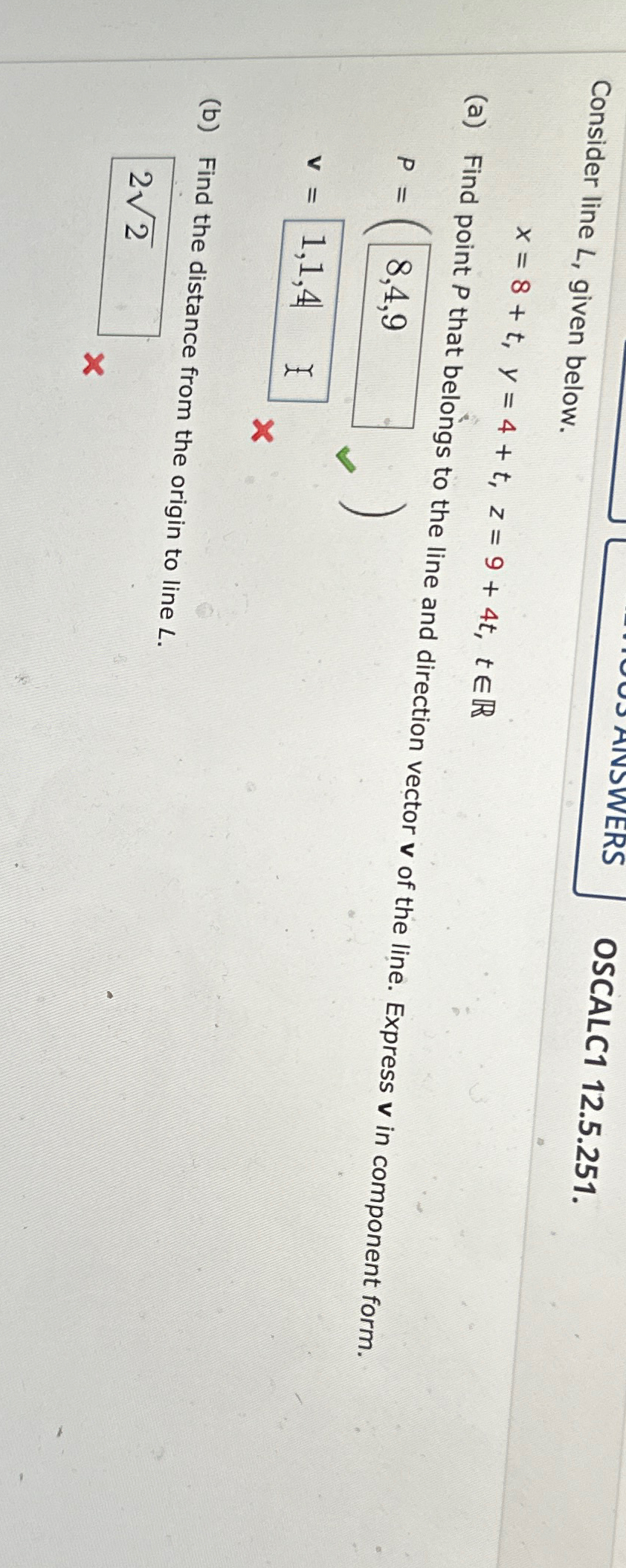 Solved Consider line L, given below.\\nOSCALC1 | Chegg.com