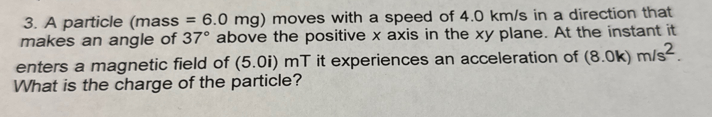 High Quality SOLUTION A particle (mass =6.0mg ) ﻿moves with a speed of | Chegg.com