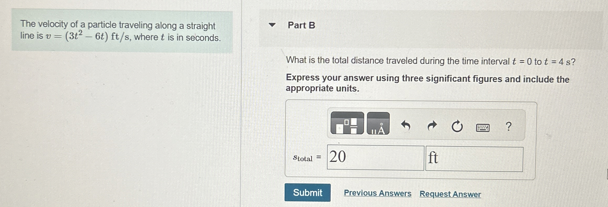 Solved The velocity of a particle traveling along a straight | Chegg.com