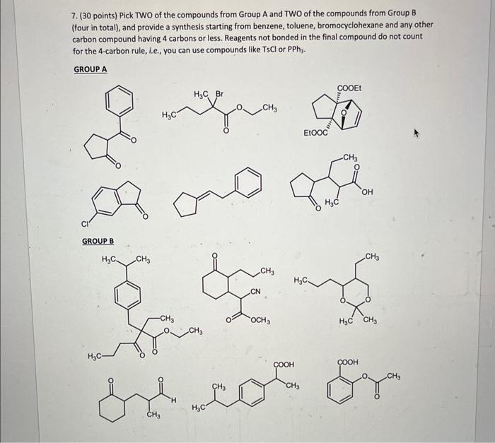 Solved 7. ( 30 points) Pick TWO of the compounds from Group | Chegg.com
