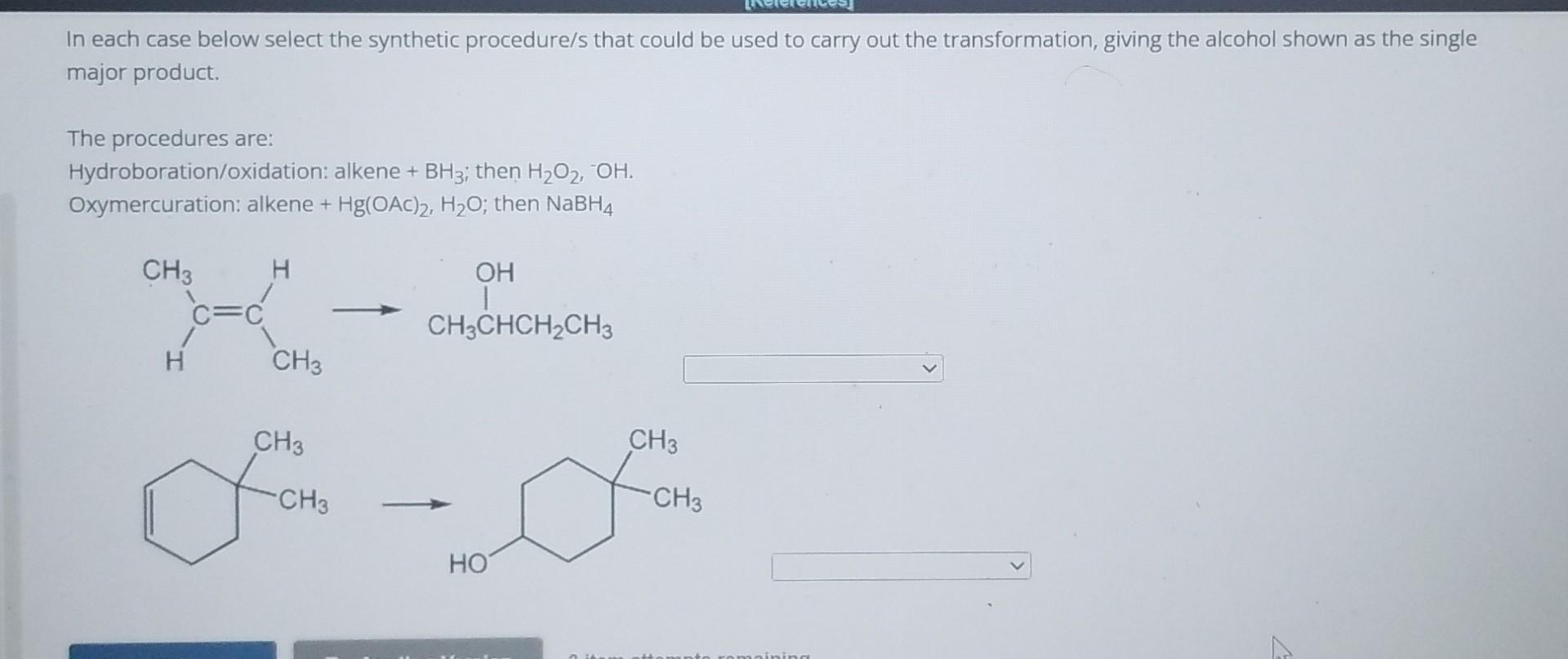 Solved In each case below select the synthetic procedure/s | Chegg.com