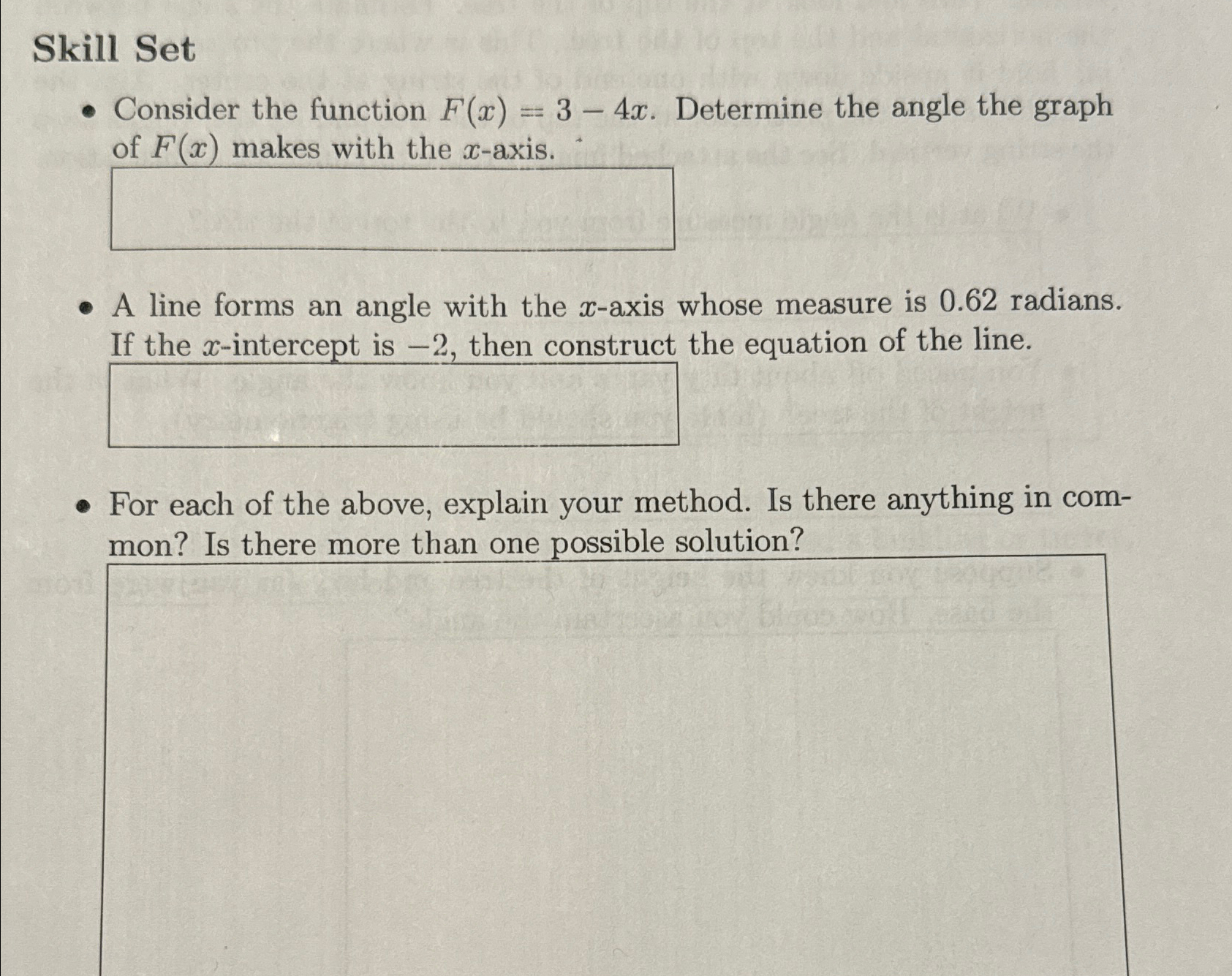 Solved Skill Setconsider The Function F X 3 4x ﻿determine