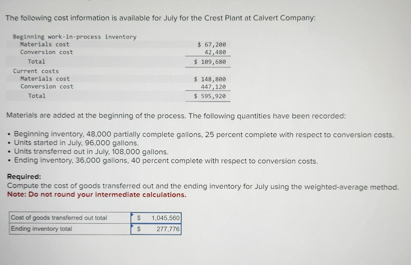Solved The following cost information is available for July | Chegg.com