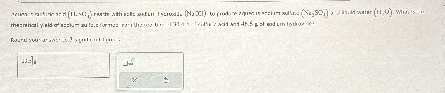 Solved Aqueous sulfuric acid (H2SO4) ﻿reacts with solid | Chegg.com