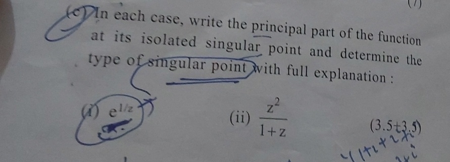Solved (0) ﻿In each case, write the principal part of the | Chegg.com