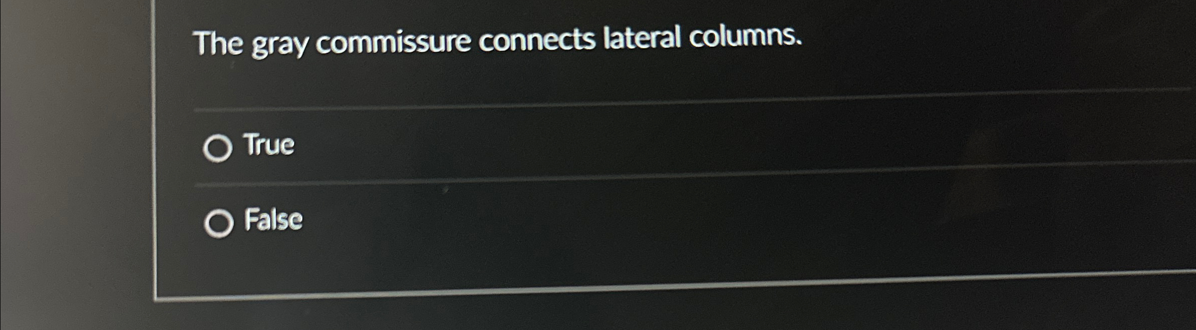 Solved The gray commissure connects lateral | Chegg.com