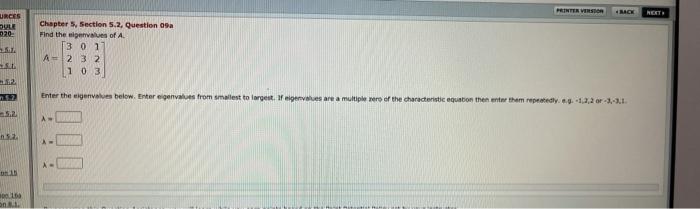 Solved PRINTER VERSION MACK NET URCES ut 020 Chapter Section | Chegg.com