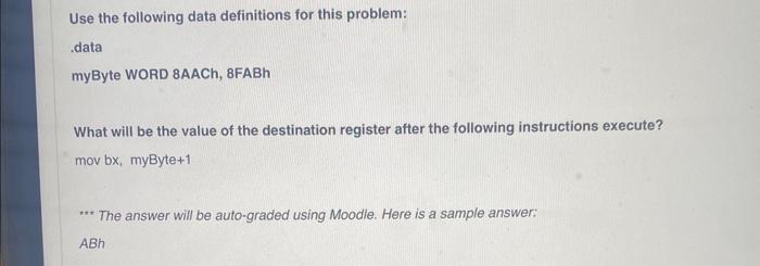 Solved Use the following data definitions for this problem: | Chegg.com