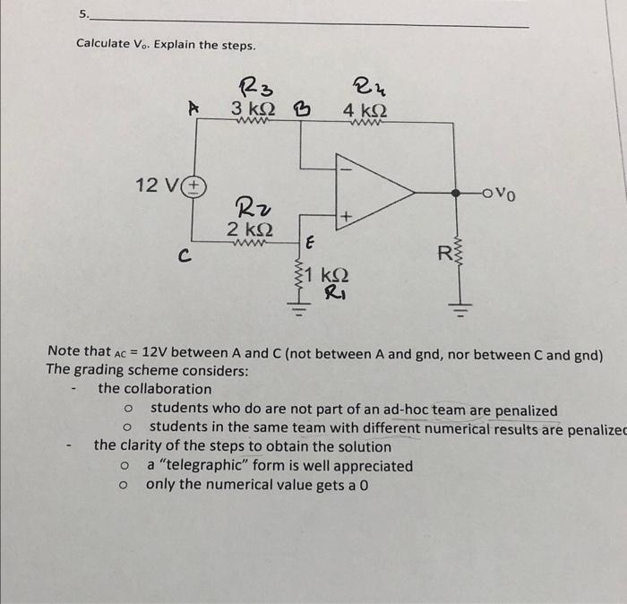Solved Calculate V0. Explain the steps. Note that ACAC12 V | Chegg.com