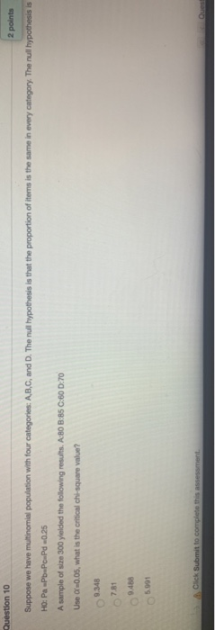 Solved Question 10 2 points Suppose we have multinomial | Chegg.com