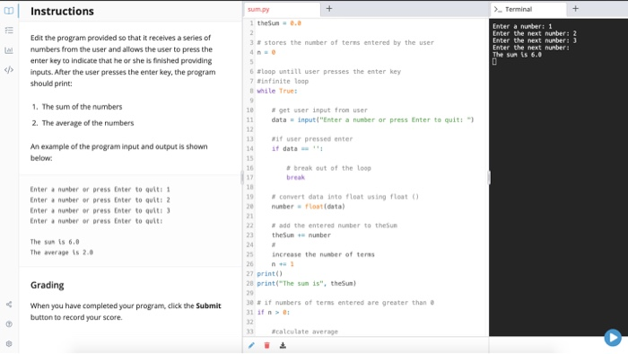 Solved Instructions > Terminal sumy 1 theSun. 2 3 stores the | Chegg.com
