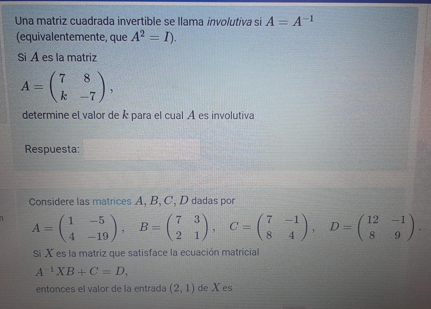 Solved An invertible square matrix is called involutional | Chegg.com