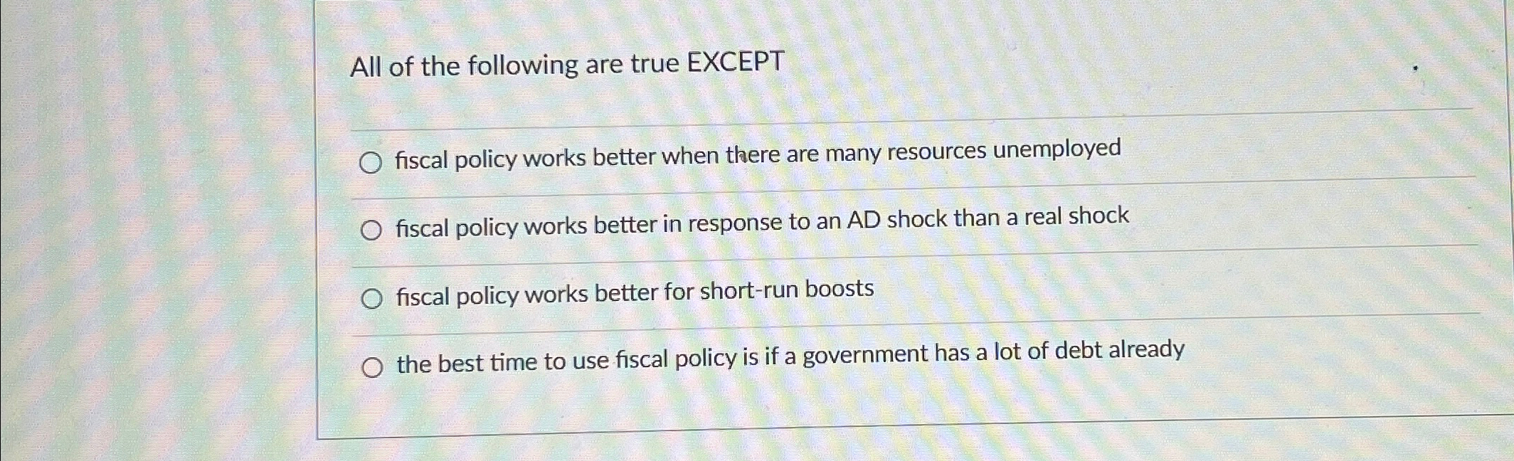 Solved All of the following are true EXCEPTAnswer | Chegg.com