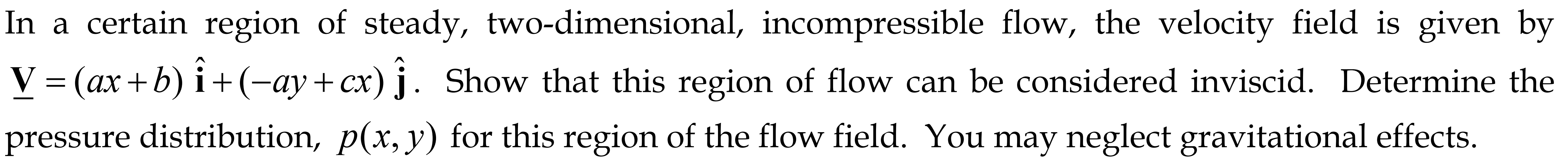 In a certain region of steady, two-dimensional, | Chegg.com