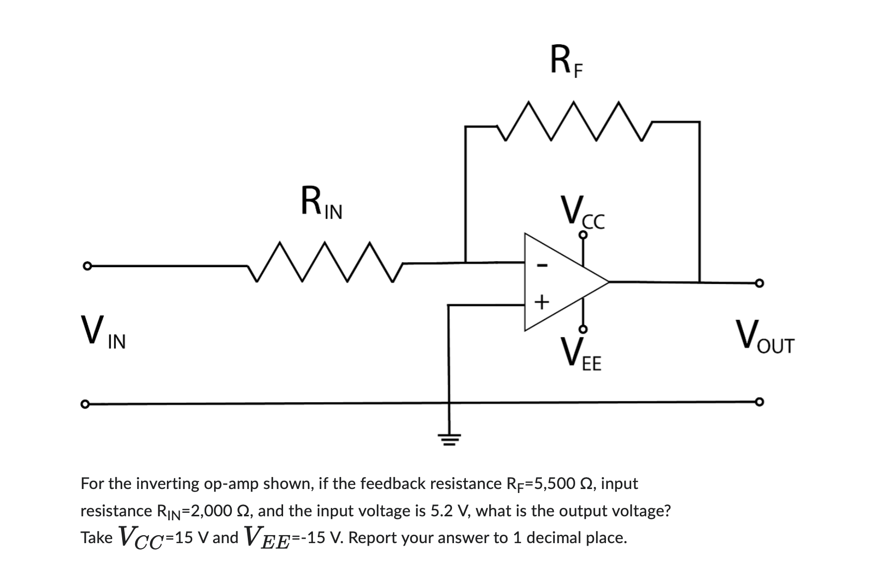 Solved For The Inverting Op Amp Shown If The Feedback 3694