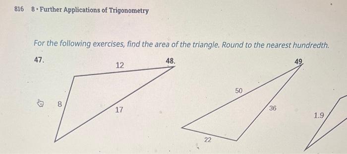 Solved 8168⋅ Further Applications of Trigonometry For the | Chegg.com