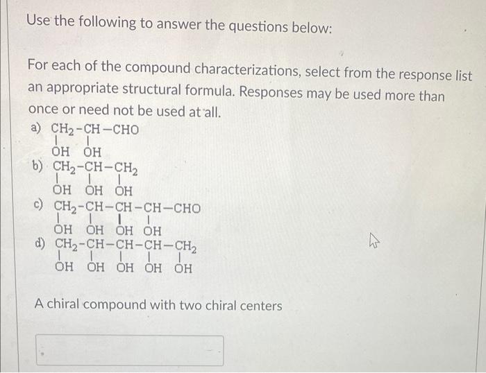 Solved Use the following to answer the questions below: For | Chegg.com