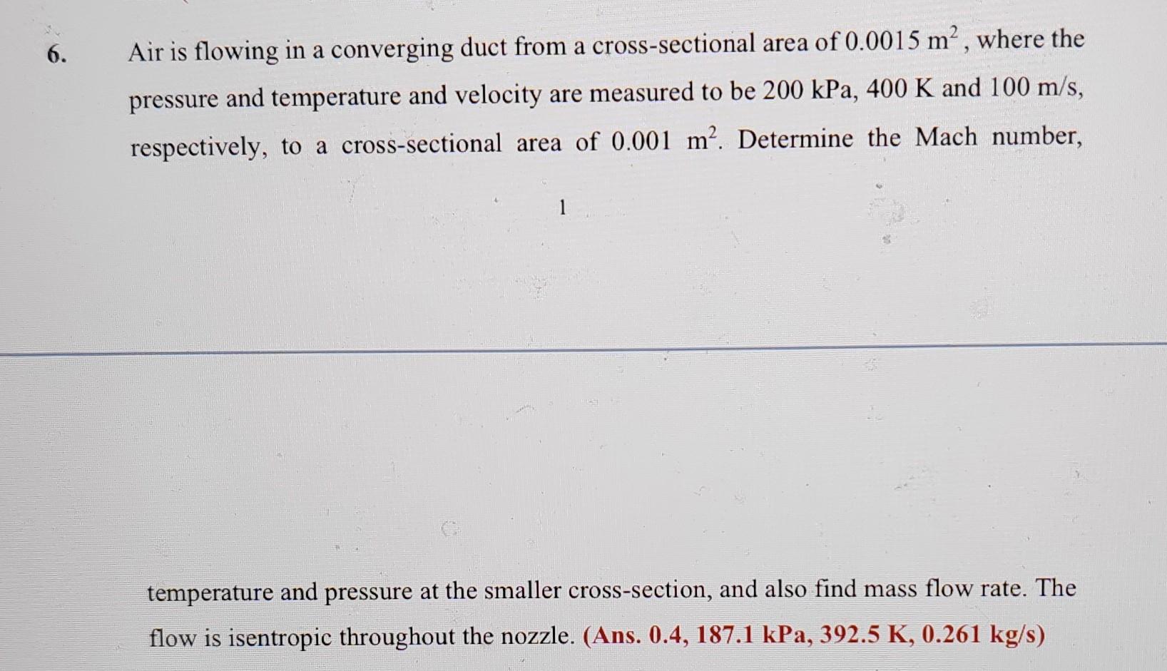 Solved Air is flowing in a converging duct from a | Chegg.com