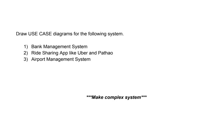 Solved Draw USE CASE diagrams for the following system.Bank | Chegg.com