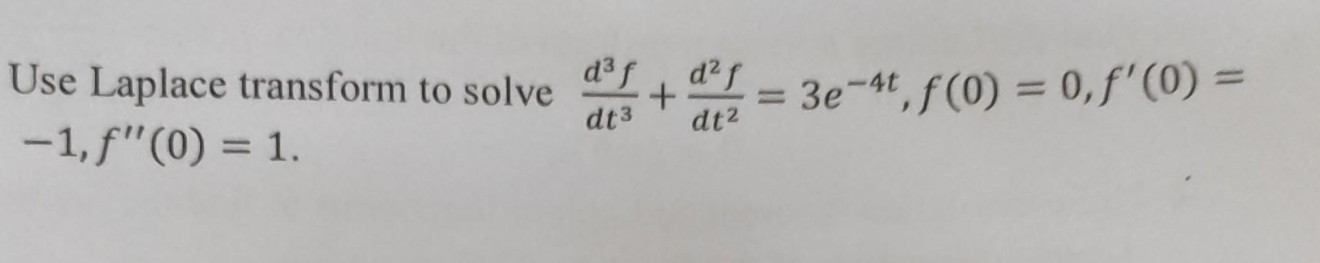 Solved Use Laplace transform to solve | Chegg.com