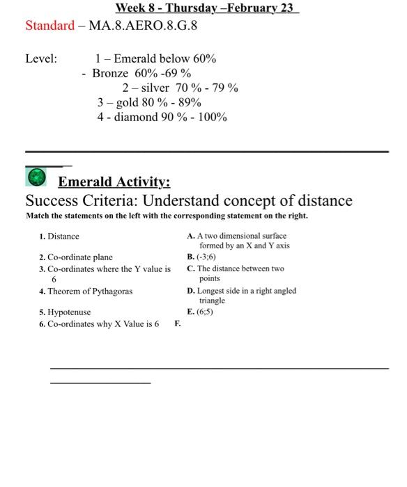 Solved Week 8 - Thursday-February 23 Standard - | Chegg.com