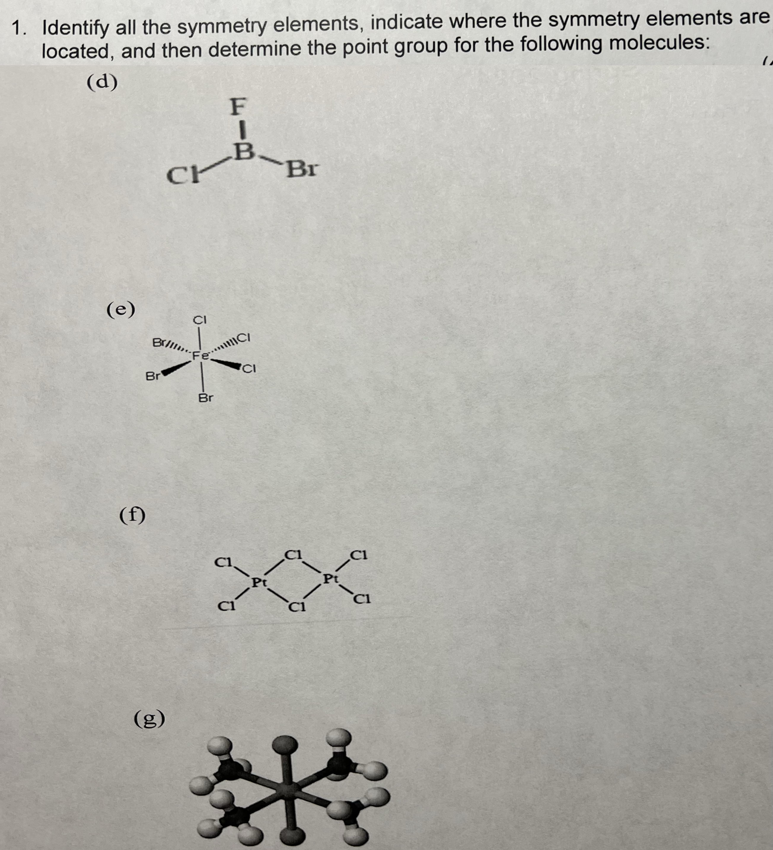 Solved Identify all the symmetry elements, indicate where | Chegg.com