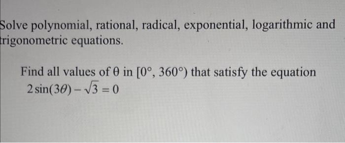 Solved ive polynomial, rational, radical, exponential, | Chegg.com