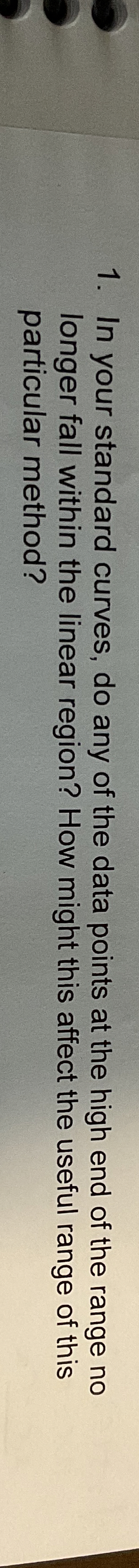 Solved In your standard curves, do any of the data points at | Chegg.com