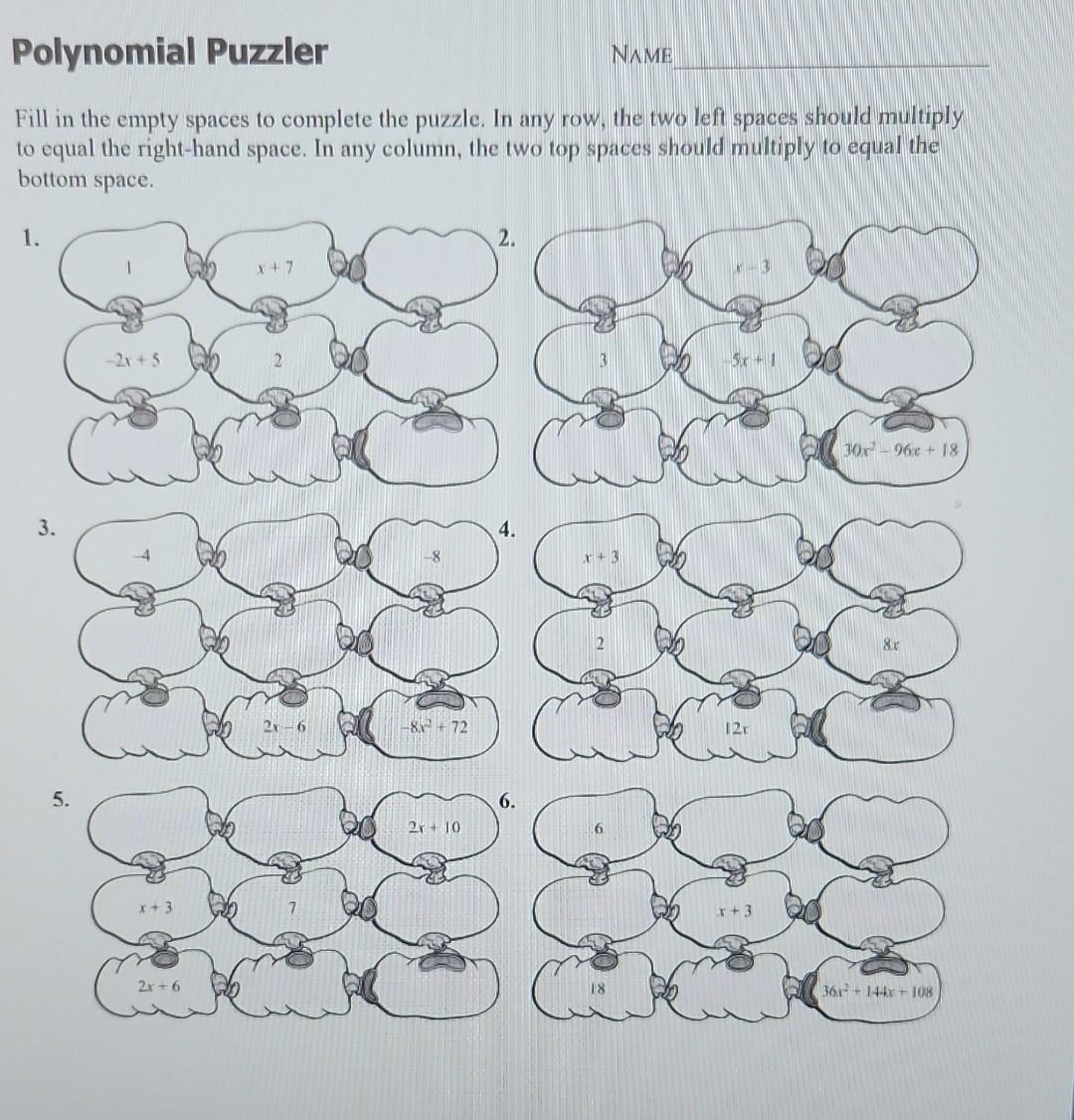 Solved Fill in the empty spaces to complete the puzzle. In | Chegg.com