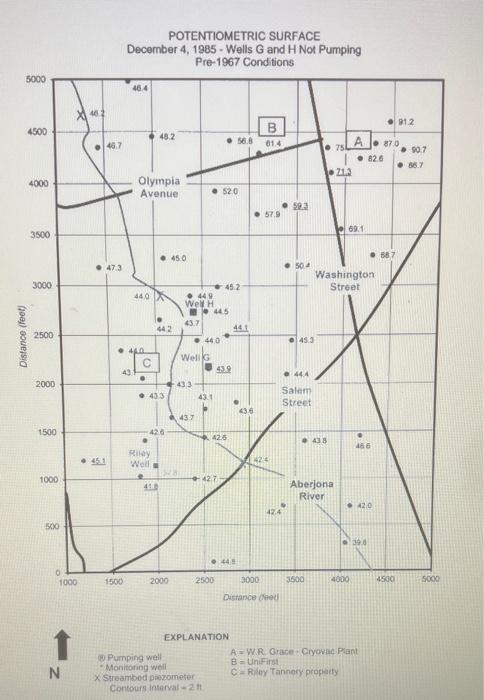Solved Use the maps in the file Water Table Elevations maps | Chegg.com