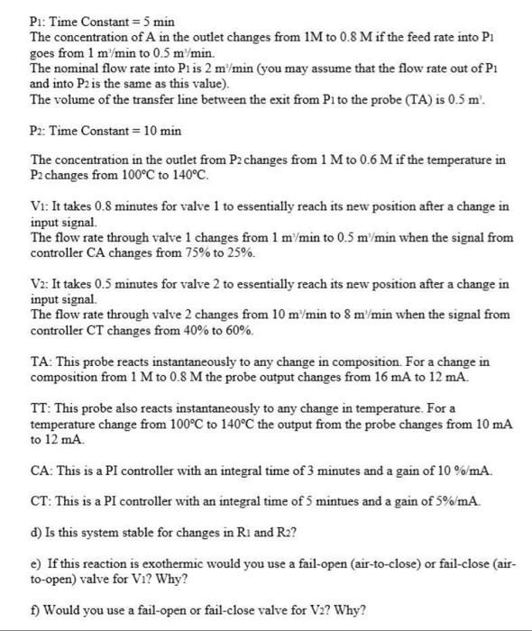 Solved A reaction system consisting of two CSTR's in series | Chegg.com