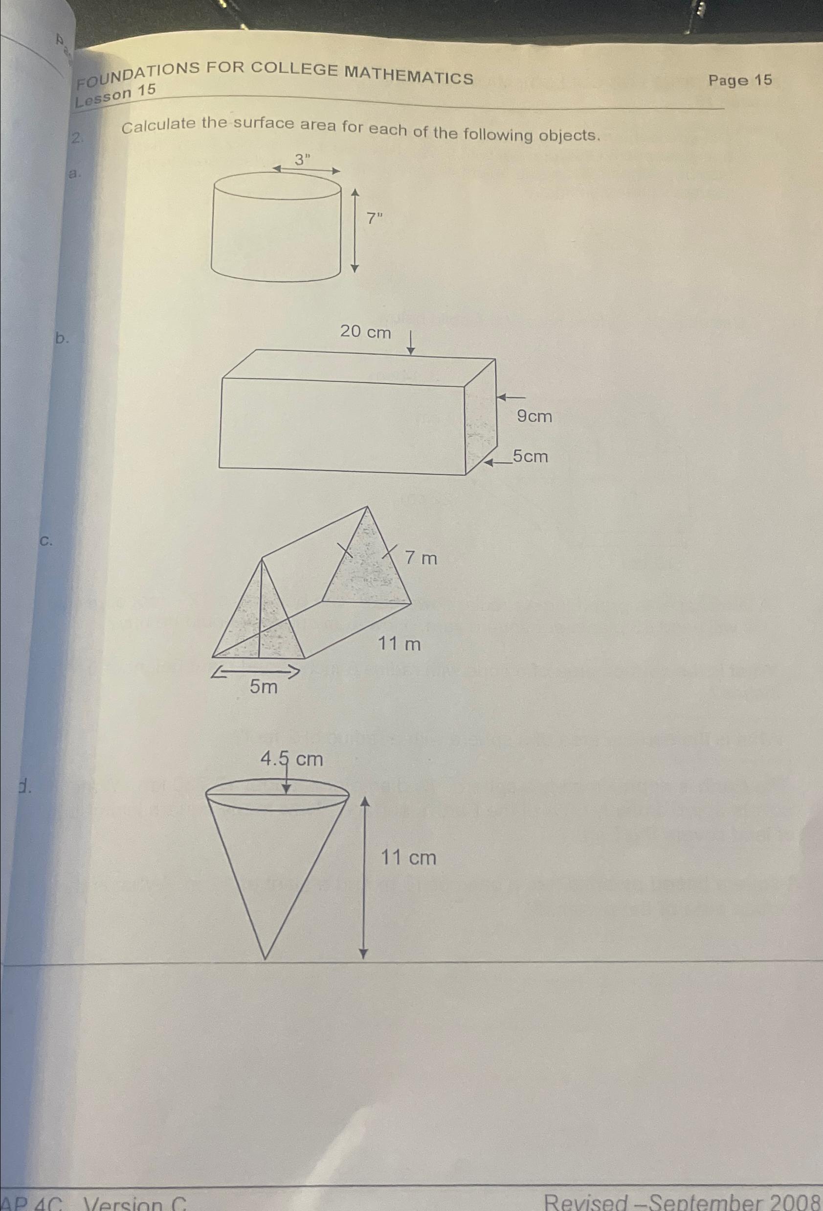 Solved FOUNDATIONS FOR COLLEGE MATHEMATICSLesson 15Page 152. | Chegg.com