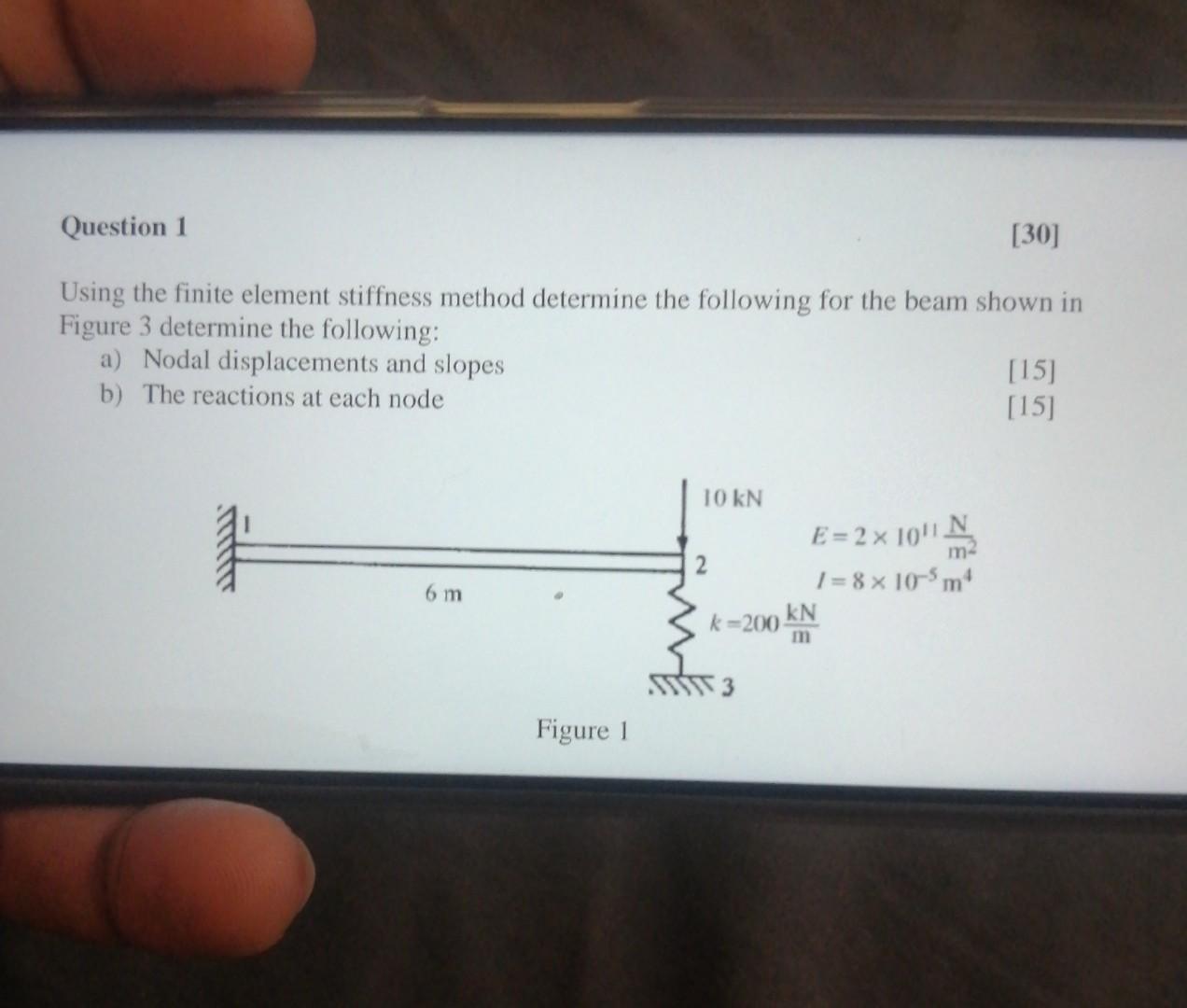 Solved Using the finite element stiffness method determine | Chegg.com Solved Using the finite element stiffness method determine | Chegg.com
